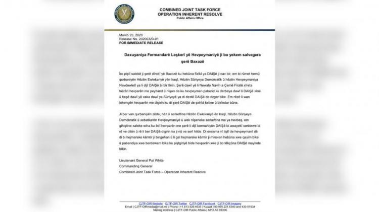 We Remember Sdf Martyrs In Al Baghouz And Continue Our Partnership With